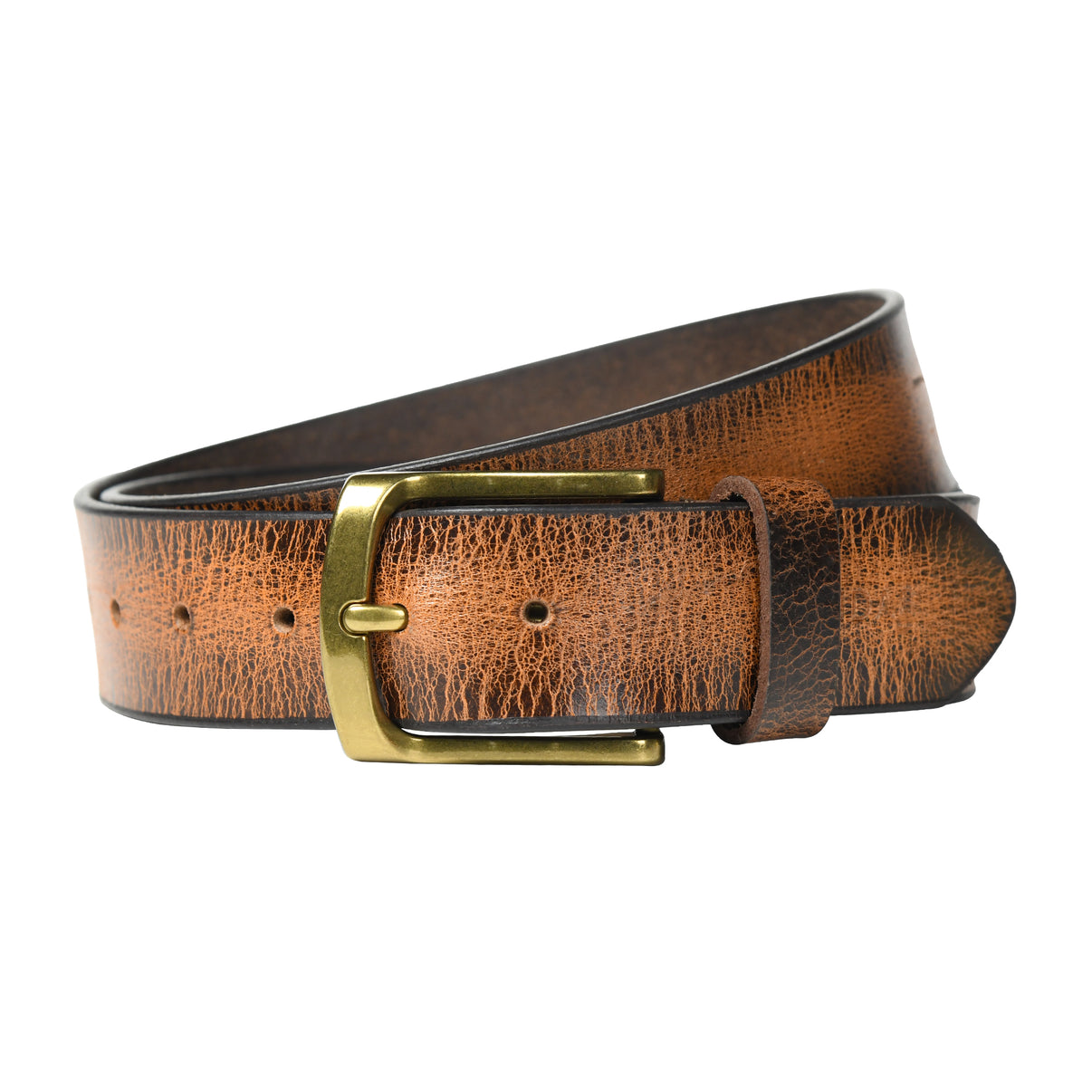Casual Brown Crunch Leather Belt – Midas